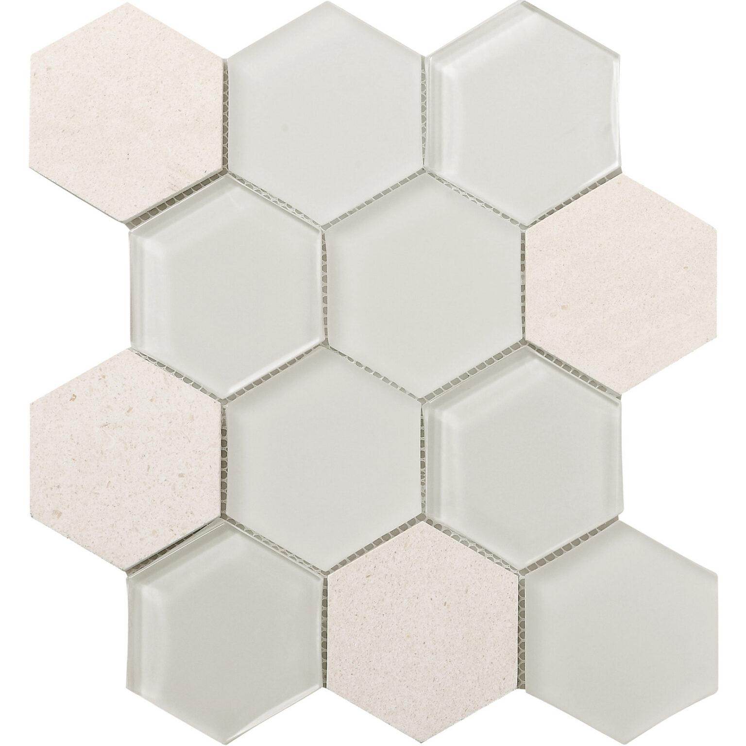 METRO STONE & GLASS BLEND CHABLIS HONED HEX - Discontinued ...